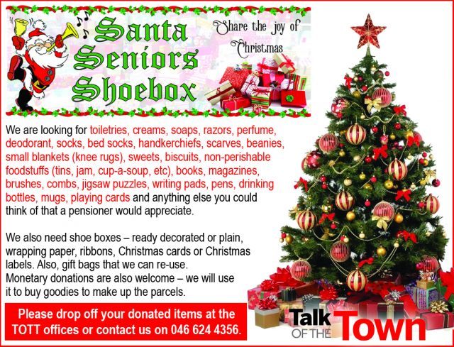 Santa Seniors Shoebox Project 2020 - Talk of the Town